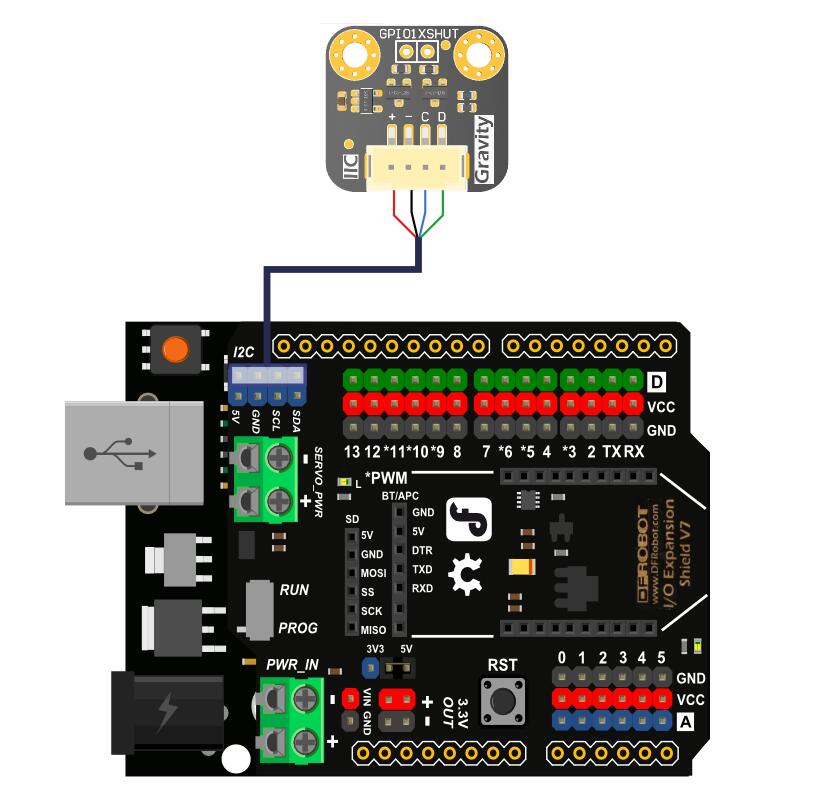 DFRobot SEN0245 - Sensor de distância ToF LASER VCSEL (VL53L0X) 3-200cm ...