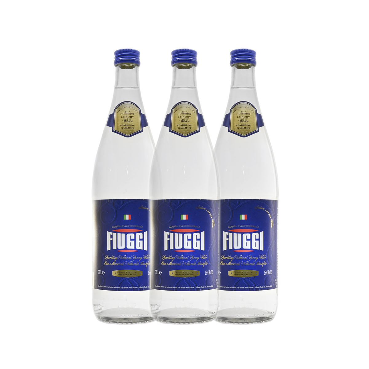 FIUGGI Sparkling Natural Spring Water 3 Bottles, 25.36oz - Maveat USA