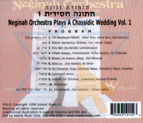 Neginah Orchestra Plays a Chasidic Wedding Vol.1 by The Neginah Orchestra