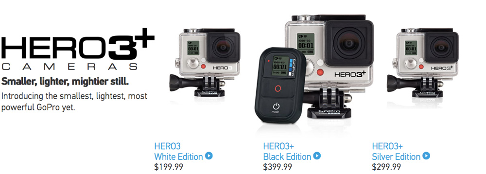 GoPro Updates Hero3 – Hero3 Black vs. Hero3+ Black & Silver