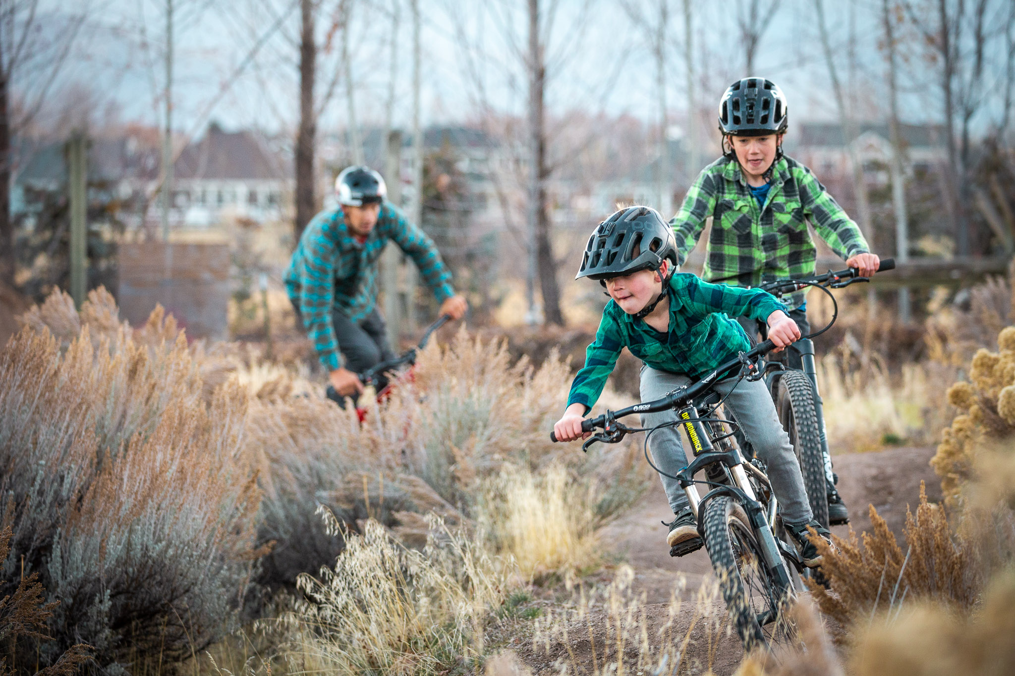 Eric, Owen and Milo Porter with the SDG Junior Pro kit.