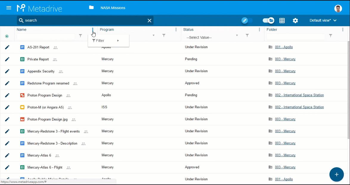 Quick look to the interface - Metadrive
