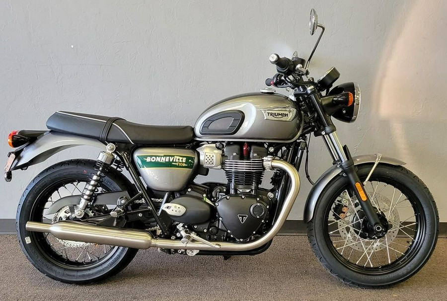 2022 Triumph Bonneville T100 Gold Line Silver Ice / Competition Green ...