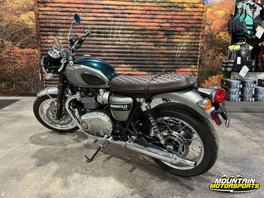 2022 Triumph Bonneville T120 Gold Line Silver Ice / Competition Green ...