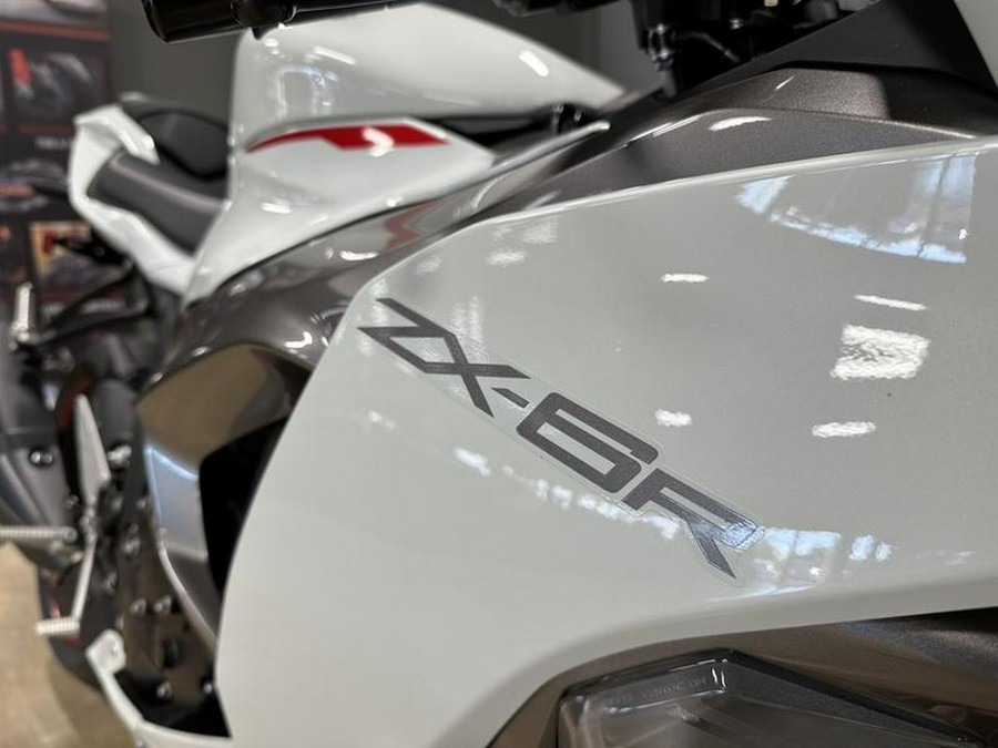 2024 Kawasaki Ninja® Zx™ 6r Pearl Robotic White Metallic Graphite Gray