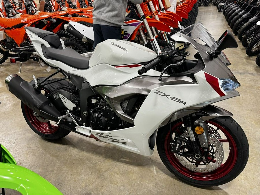 2024 Kawasaki Ninja® Zx™ 6r Pearl Robotic White Metallic Graphite Gray