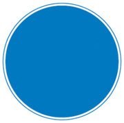 What does a circular traffic sign with a blue background do?