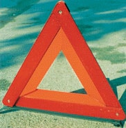 You have broken down on a two-way road. You have a warning triangle ...