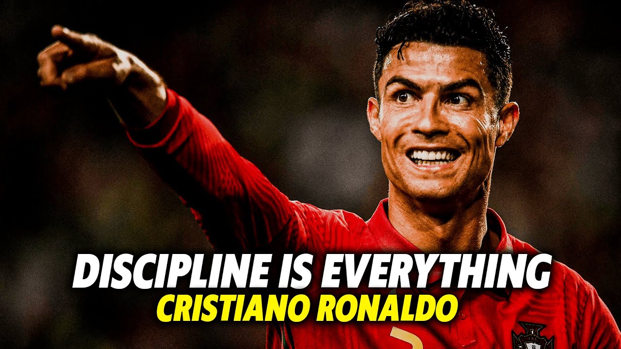 Cristiano Ronaldo delivering a motivational speech to a young audience ...