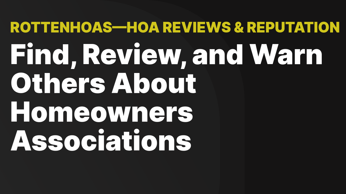 Request a Demo | RottenHOAs - Revolutionize HOA Reviews
