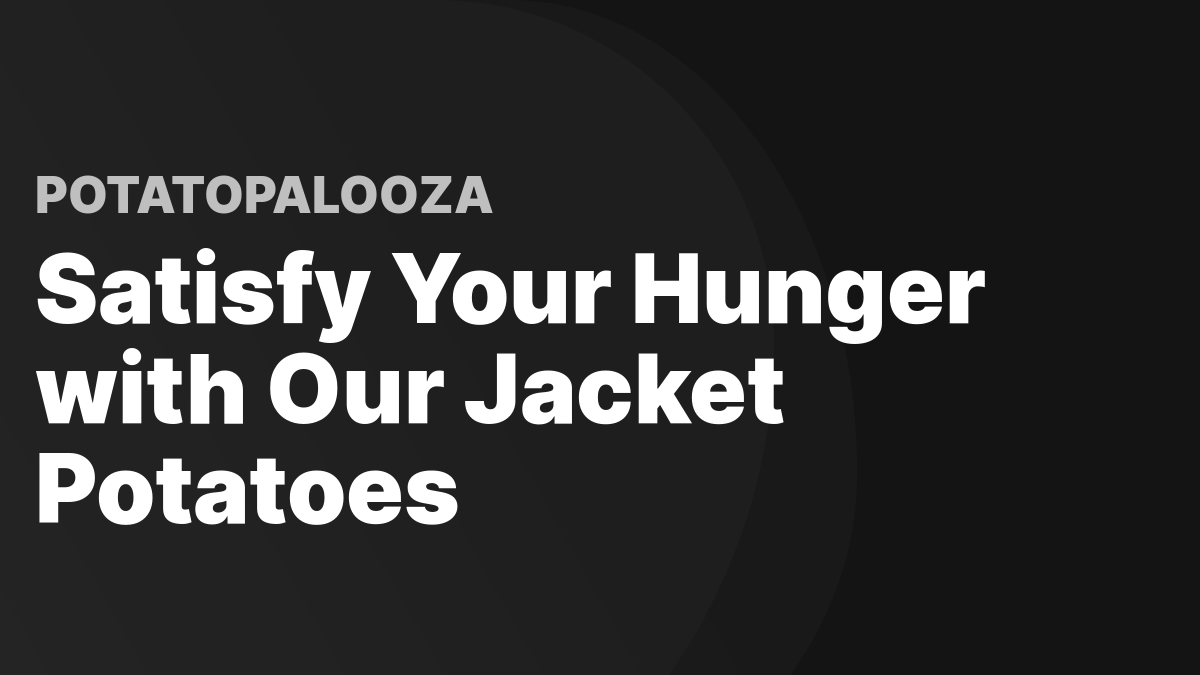 The Smoking Jacket Co. - Jacket Potato Stall