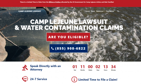 Camp Lejeune Lawsuit Website Launched for Toxic Water Victims