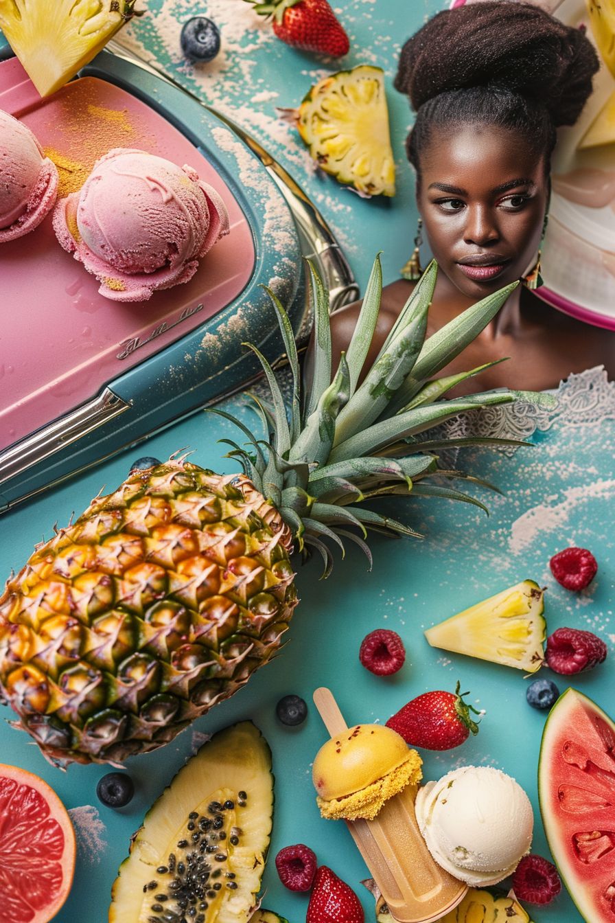 Vibrant Tropical Vibes in Food Photography Mood Board