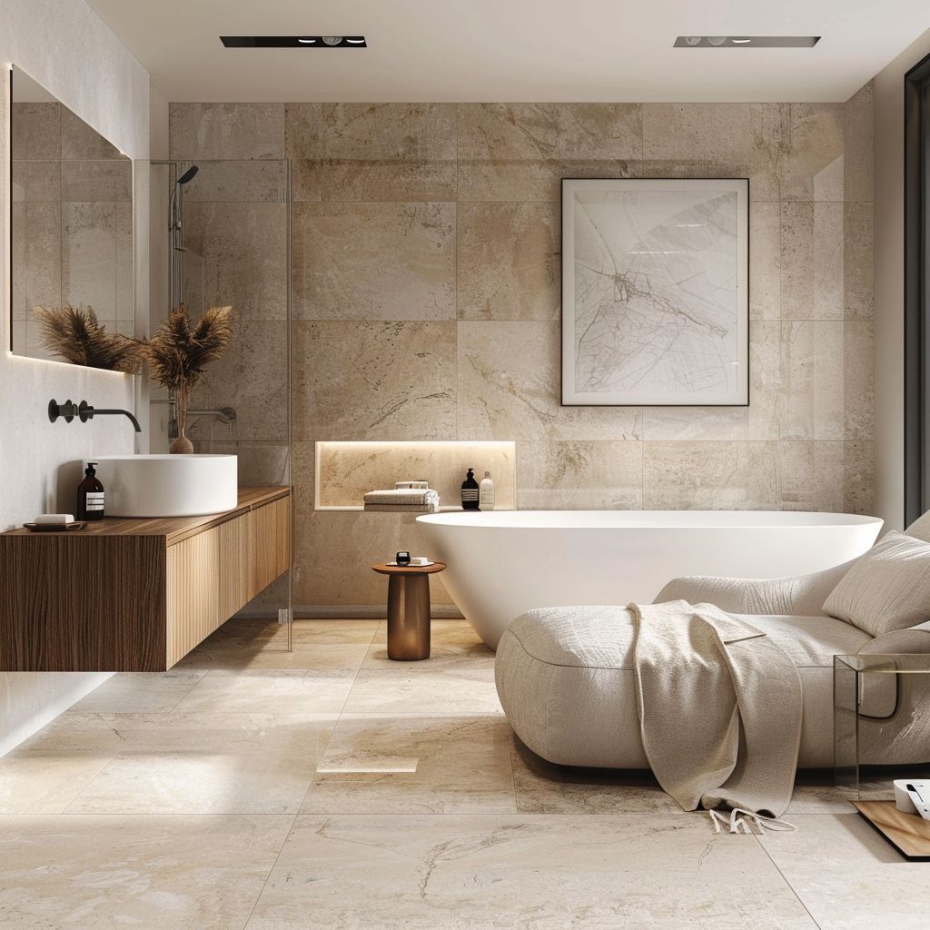Elegant Contemporary Bathroom with Artful Elements