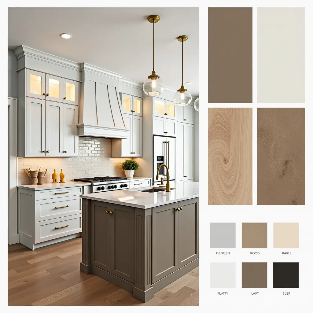 Modern Kitchen Elegance: White, Beige & Light Brown