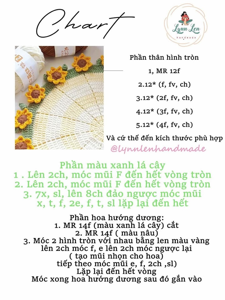 Khám Phá Chart Móc Len: Lót Ly Hoa Hướng Dương Đẹp Mắt / 2025-04-18 01 ...