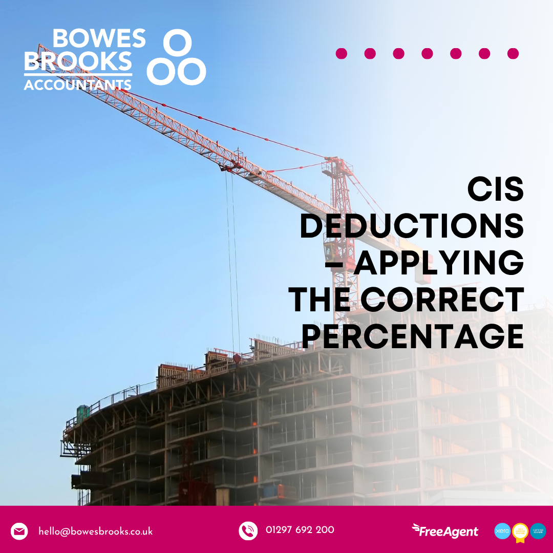 CIS deductions – Applying the correct percentage