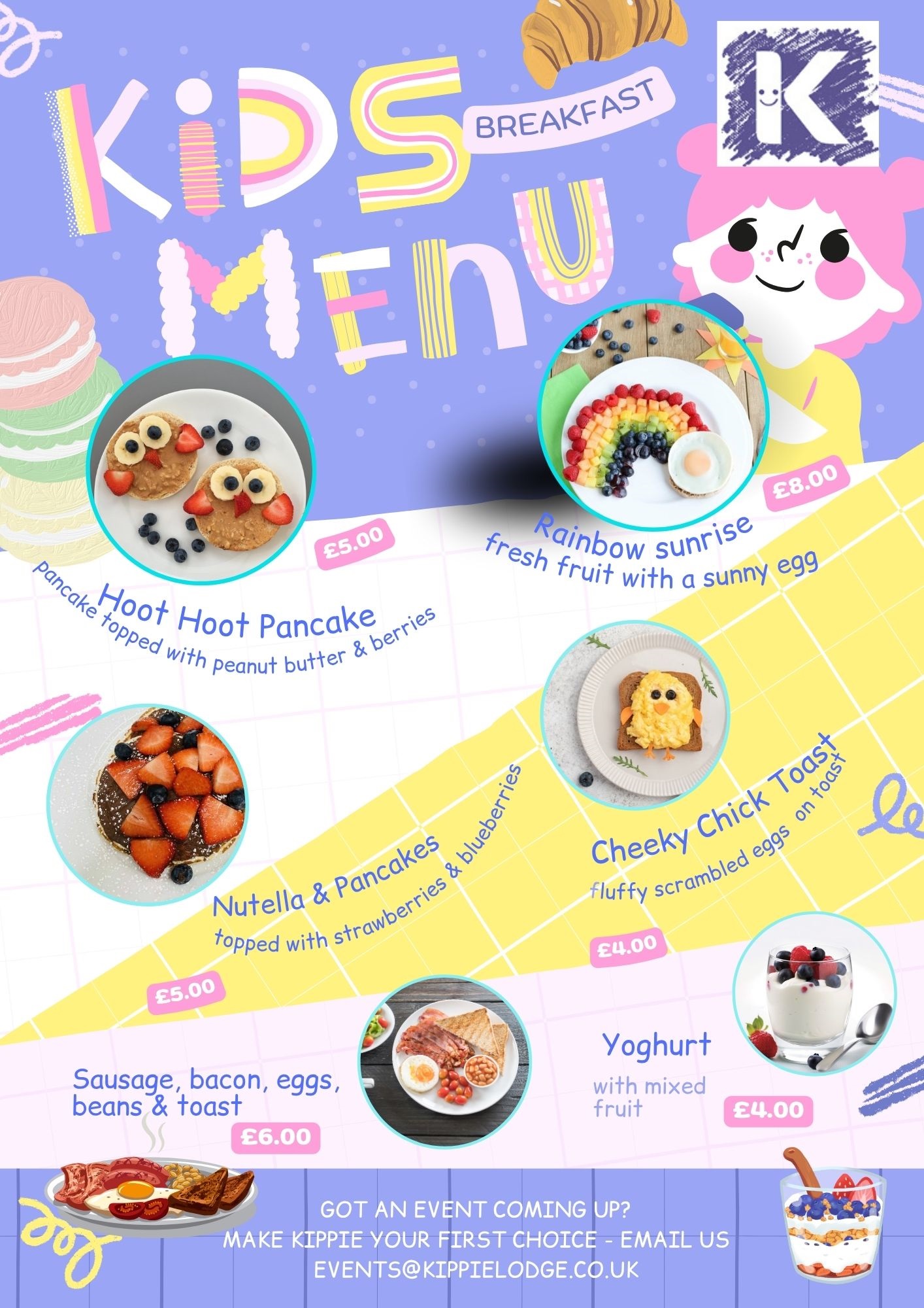 Menus - Kippie Lodge