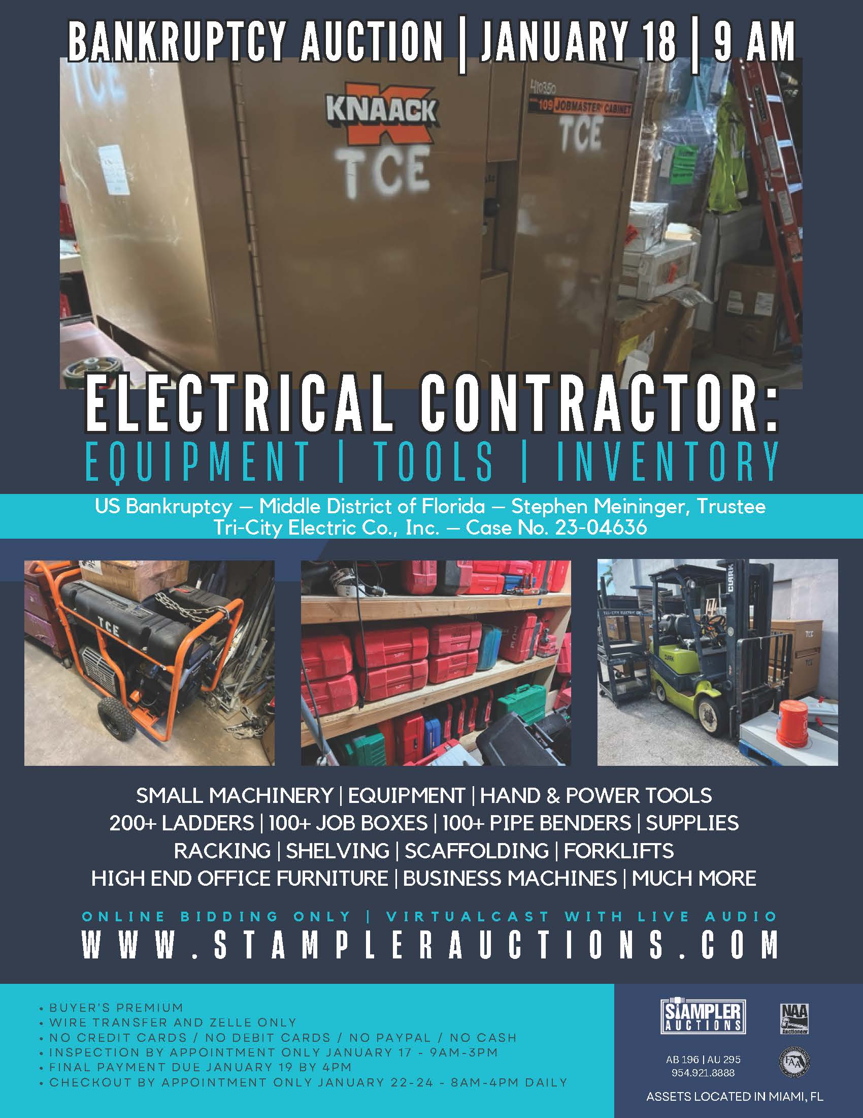 ELECTRICAL CONTRACTOR - BANKRUPTCY - 2 DAY AUCTION - Auctionology LLC