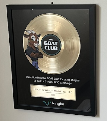 Ringba $1 Million GOAT Award Winner 2023