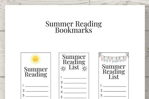 Summer Reading List Printable Bookmarks