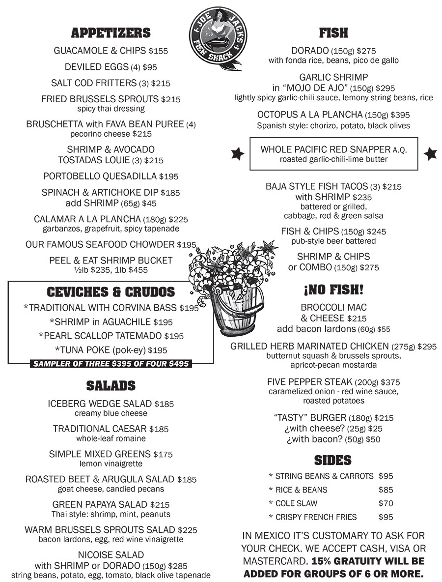 Menu | Joe Jack's Fish Shack