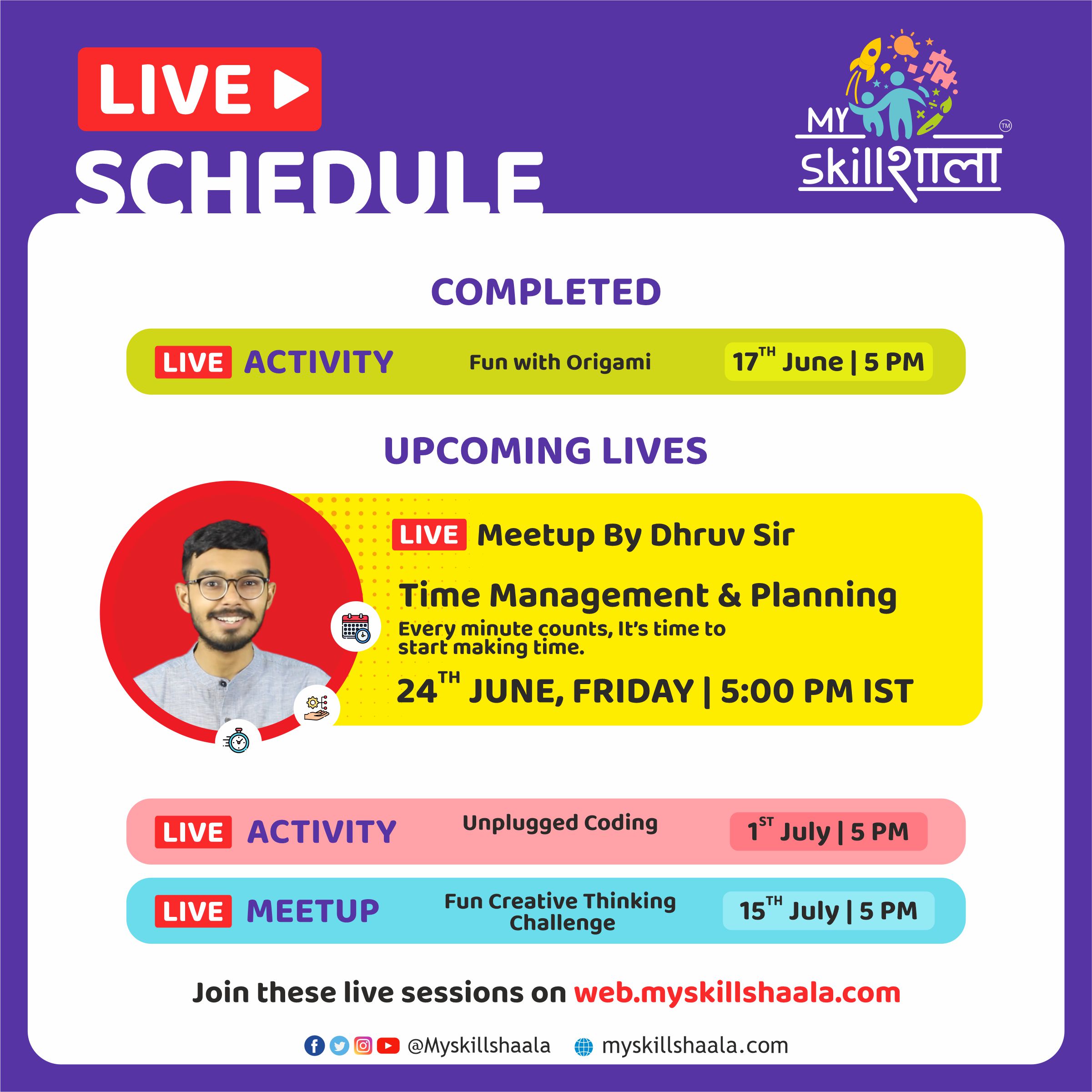 Live Meetup with MySkillShaala : Time Management and Planning ...