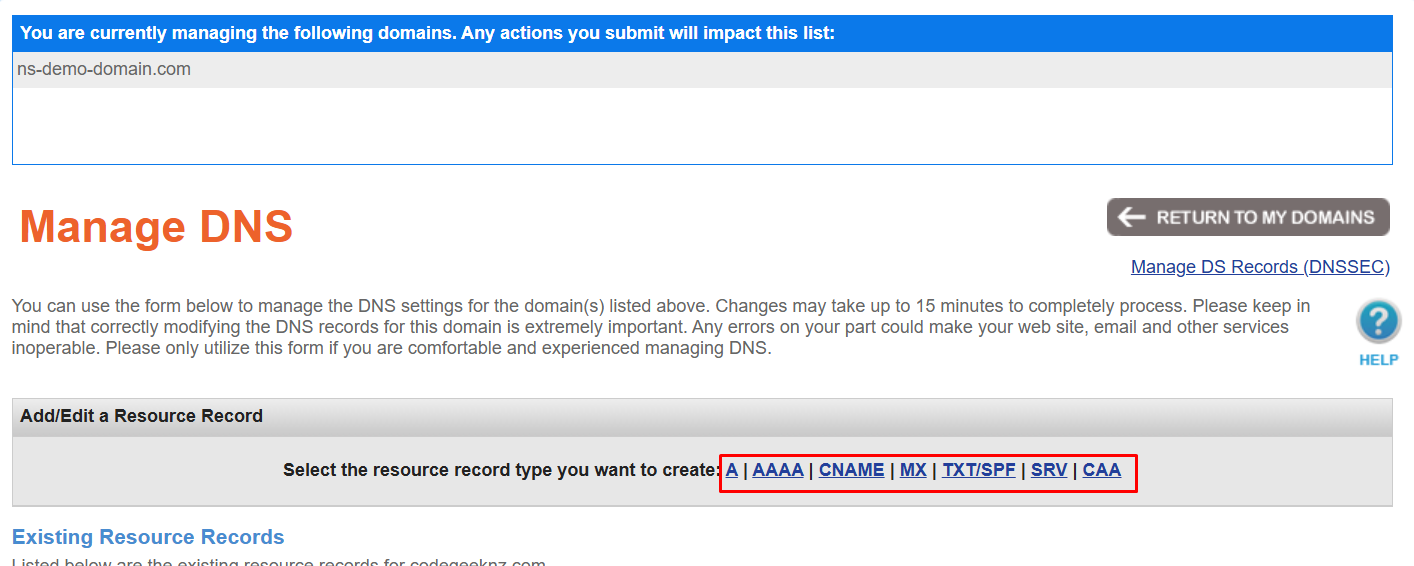 Create DNS Records | NameSilo