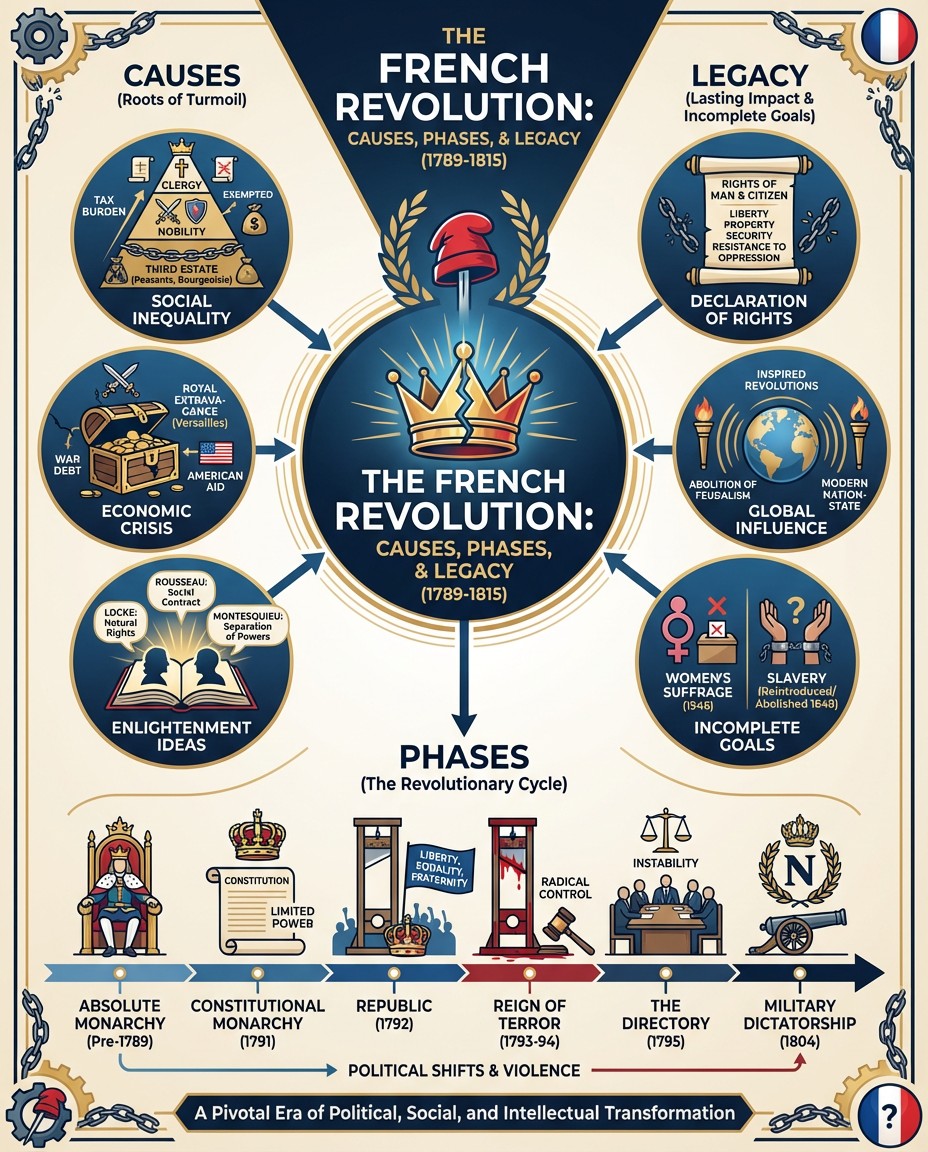 ⚡ The French Revolution: Causes, Phases, and Legacy (1789-1815) - Neumap AI
