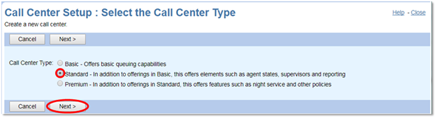 Creating a Standard Call Center with the Call Center Wizard | Nextiva ...