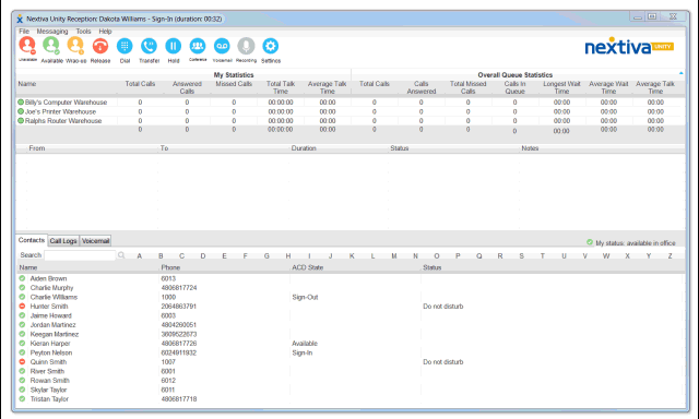 Managing Calls from Nextiva Unity | Nextiva Support