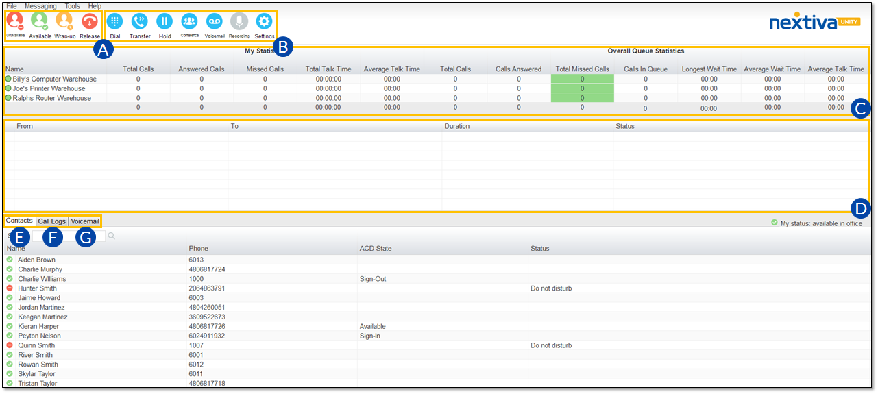 Nextiva Unity Reception Interface | Nextiva Support