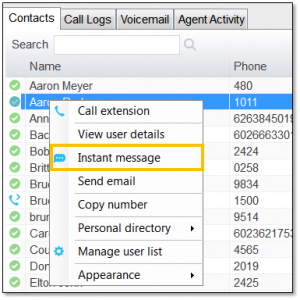 Sending Instant Messages from Nextiva Unity | Nextiva Support