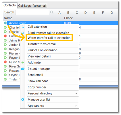 Transferring a Call from Nextiva Unity | Nextiva Support