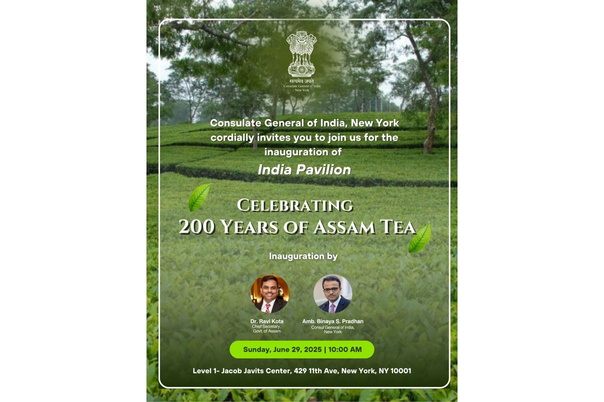 New York to celebrate two centuries of Assam tea