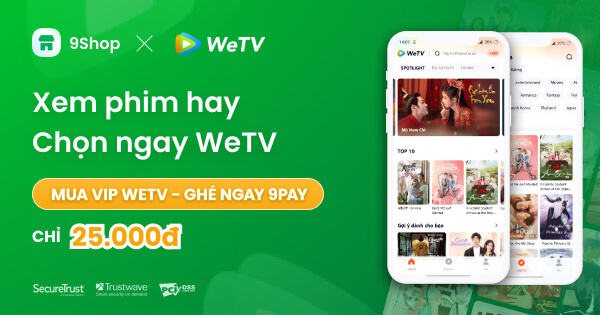 Mua voucher WeTV, nâng cấp tài khoản Vip xem phim full HD