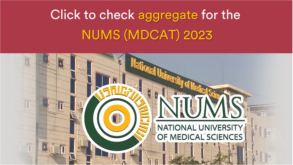 NUMS (MDCAT) 2023 Official Results, Merit List and Aggregate Calculator ...