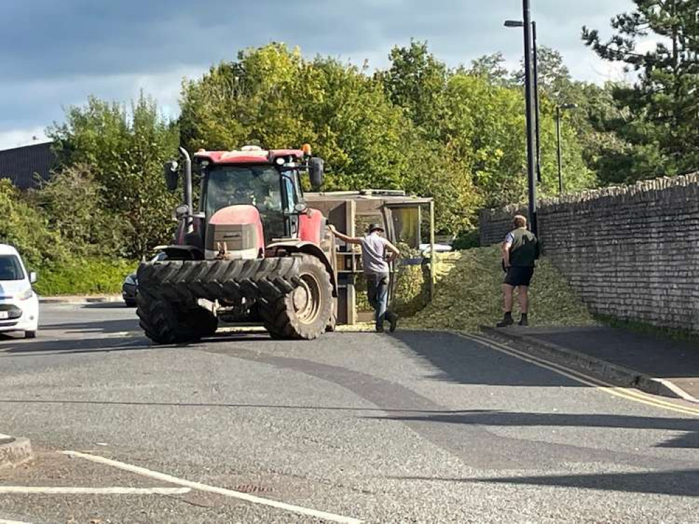 Tractor trailer tips over on Wells roundabout | Local News | News ... Tractor trailer tips over on Wells roundabout | Local News | News ...