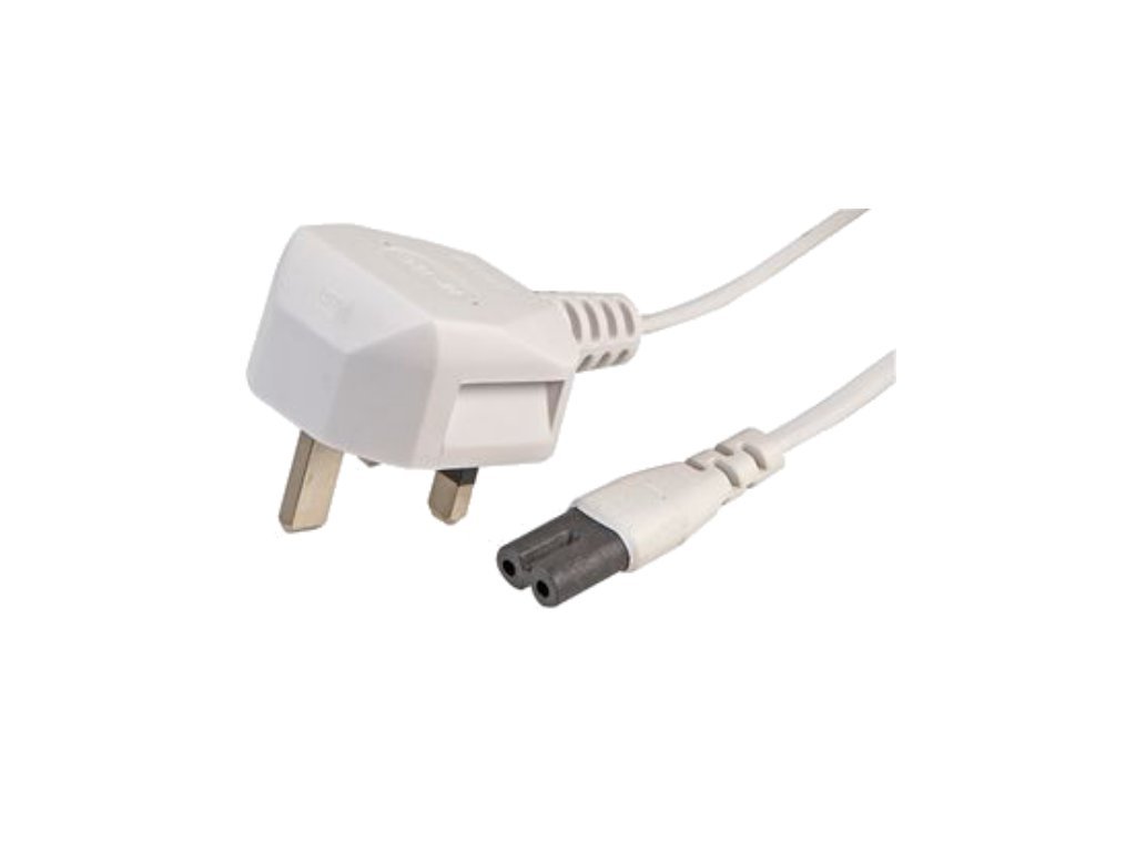 UK C7 Power Cable White - 1m | NetXL