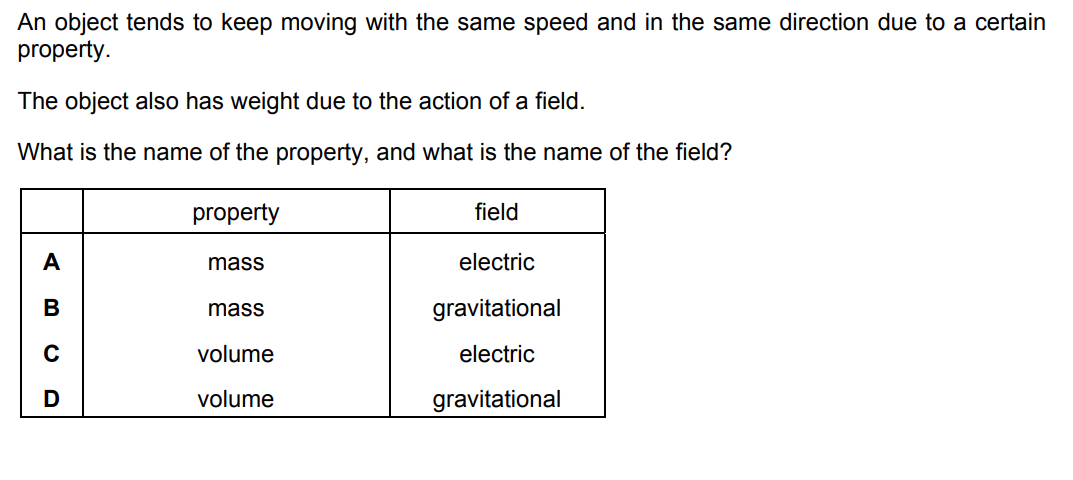 Measurement of Mass And Weight Quiz (Part 2) – Olevels.Com