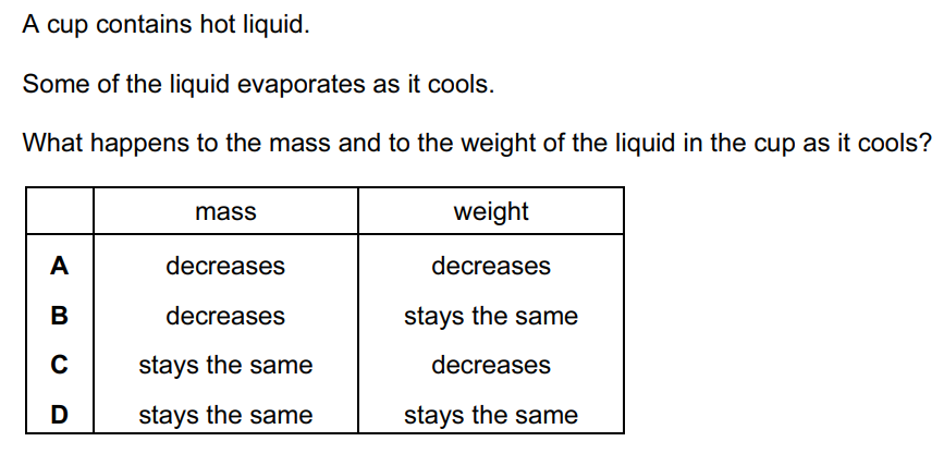 Measurement of Mass and weight Quiz (Part 3) – Olevels.Com