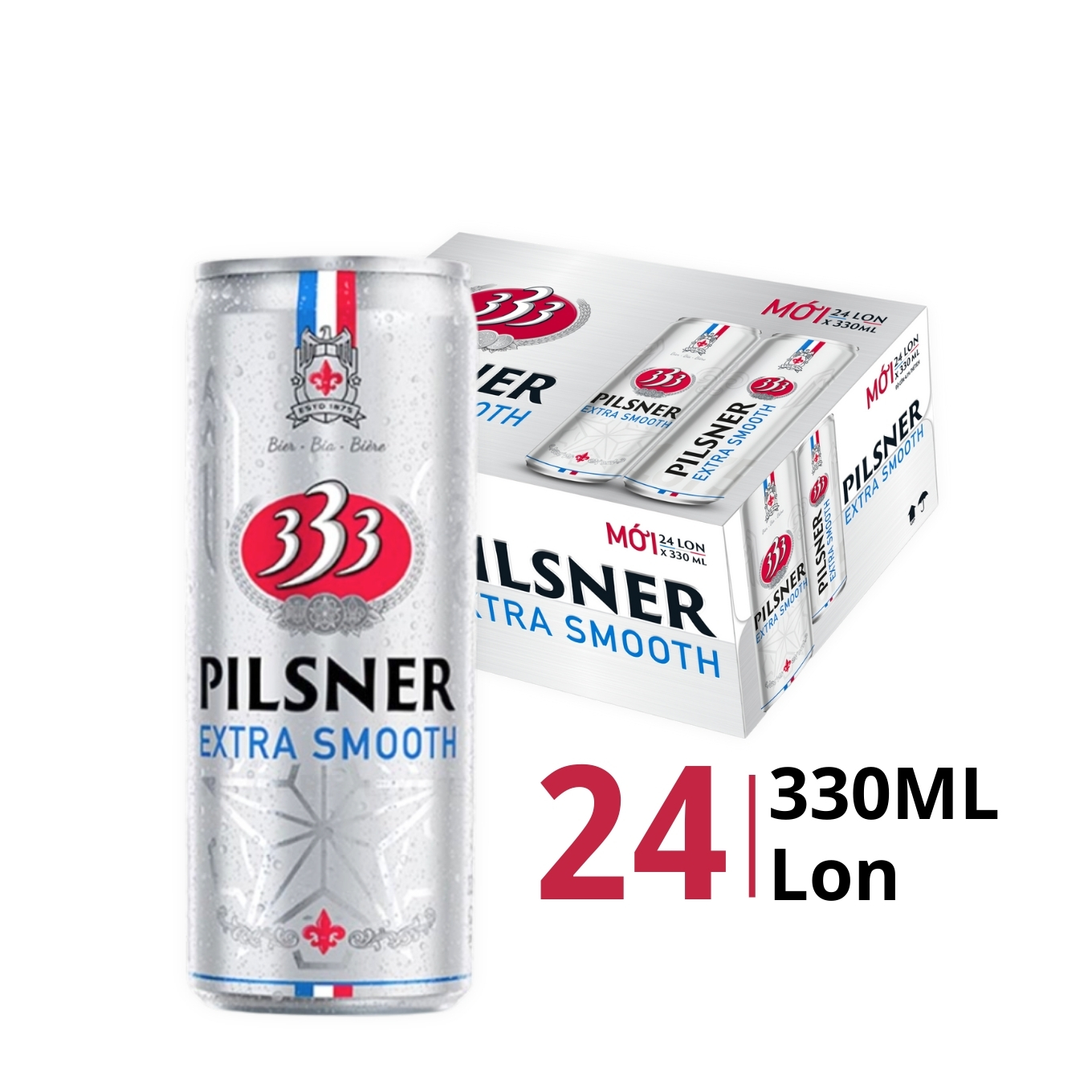 Thùng 24 lon bia 333 Pilsner 4.3% lon cao 330ml - Chuỗi siêu thị thực ...