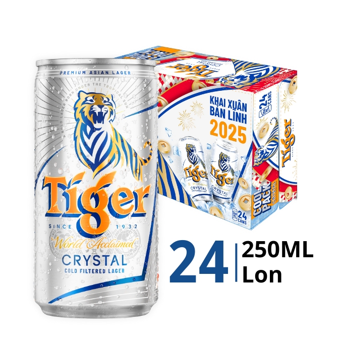 Thùng 24 lon bia Tiger Crystal Cool Pack 4.6% 250ml - Chuỗi siêu thị ...