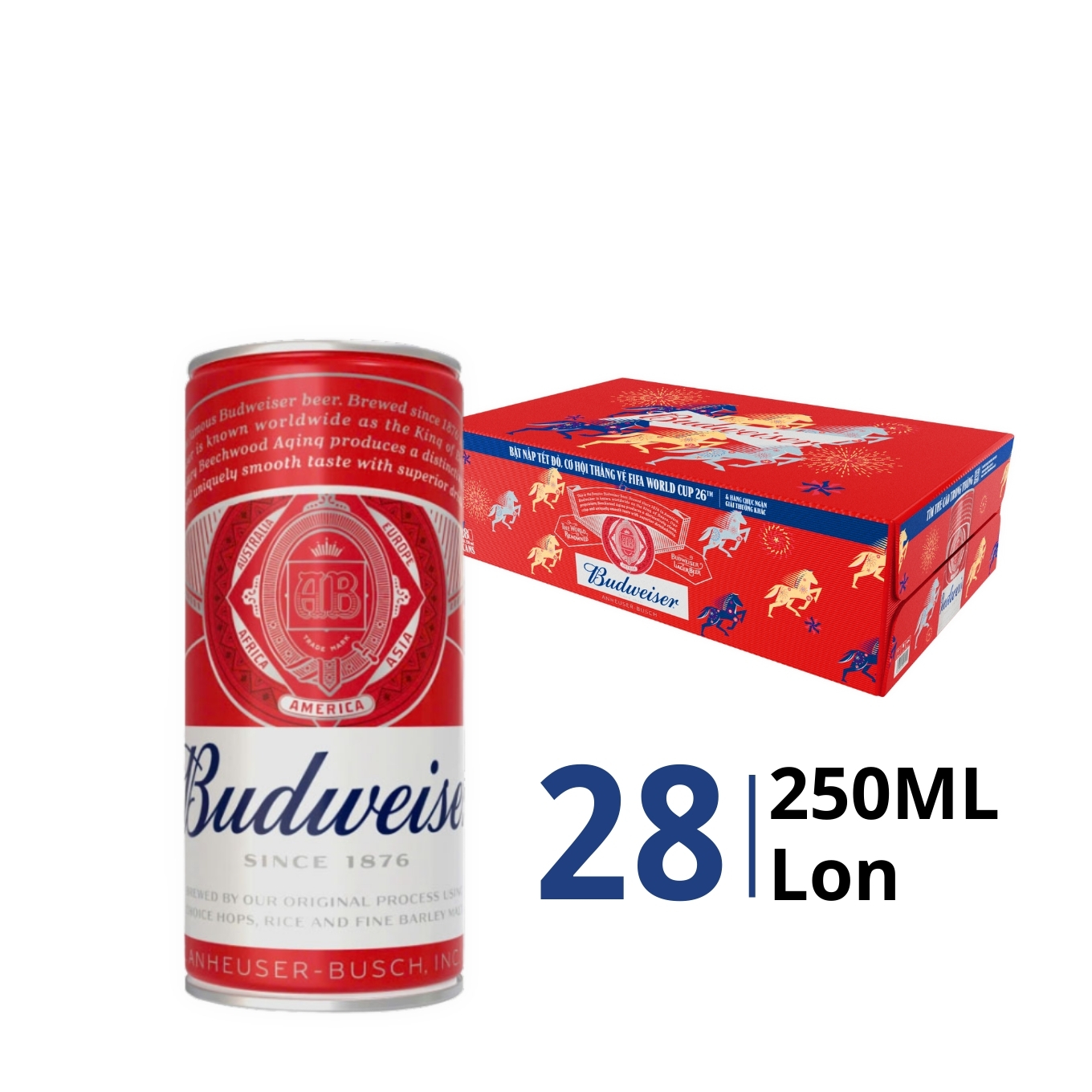 Thùng 28 lon bia Budweiser 5% 250ml - Chuỗi siêu thị thực phẩm tươi ...