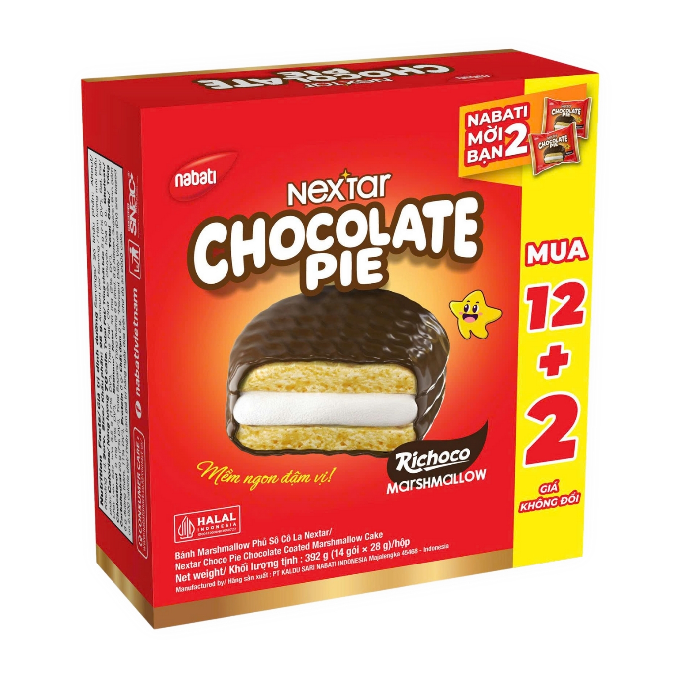 Bánh bông lan Nextar Chocolate Pie Nabati hộp 392g (1 Hộp) - Chuỗi siêu ...