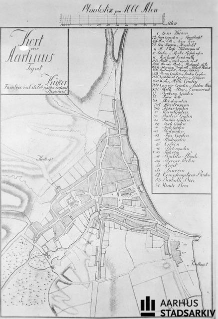 Gamle bykort, kort over Aarhus. | AarhusArkivet
