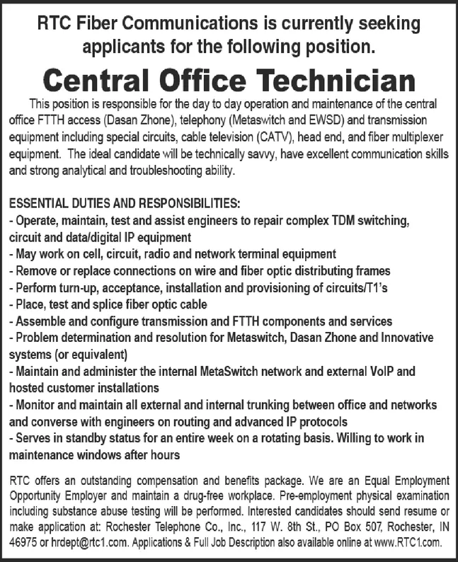 MONDAY, JUNE 3, 2019 Ad - RTC Fiber Communications - Pilot-News