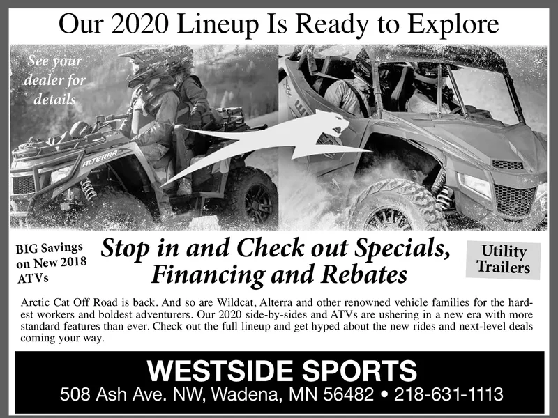 WEDNESDAY, SEPTEMBER 25, 2019 Ad - Westside Sports - Wadena Pioneer Journal