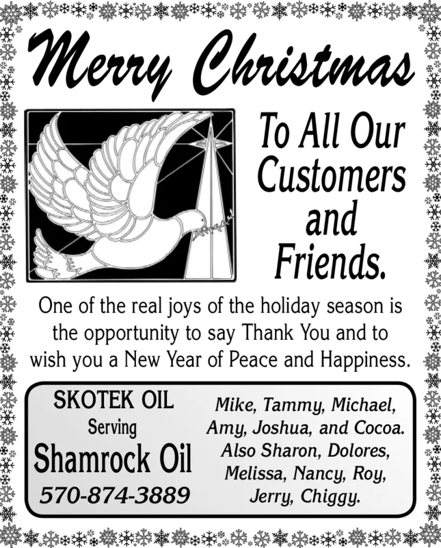 MONDAY, DECEMBER 23, 2019 Ad - Shamrock Oil Co - The Republican & Herald