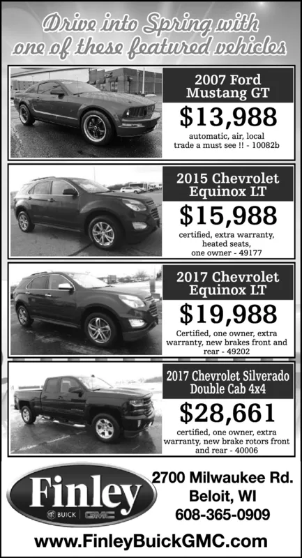 WEDNESDAY, MARCH 18, 2020 Ad - Finley Buick GMC - Beloit Daily News